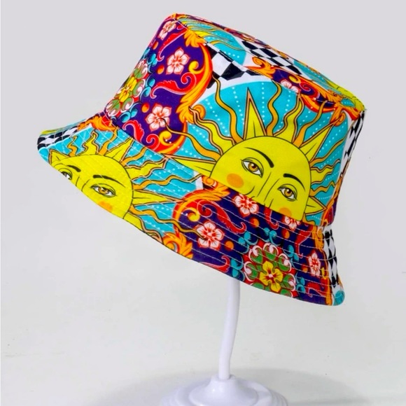 unb | Accessories | Sun And Moon Print Bucket Hat Nwt | Poshmark